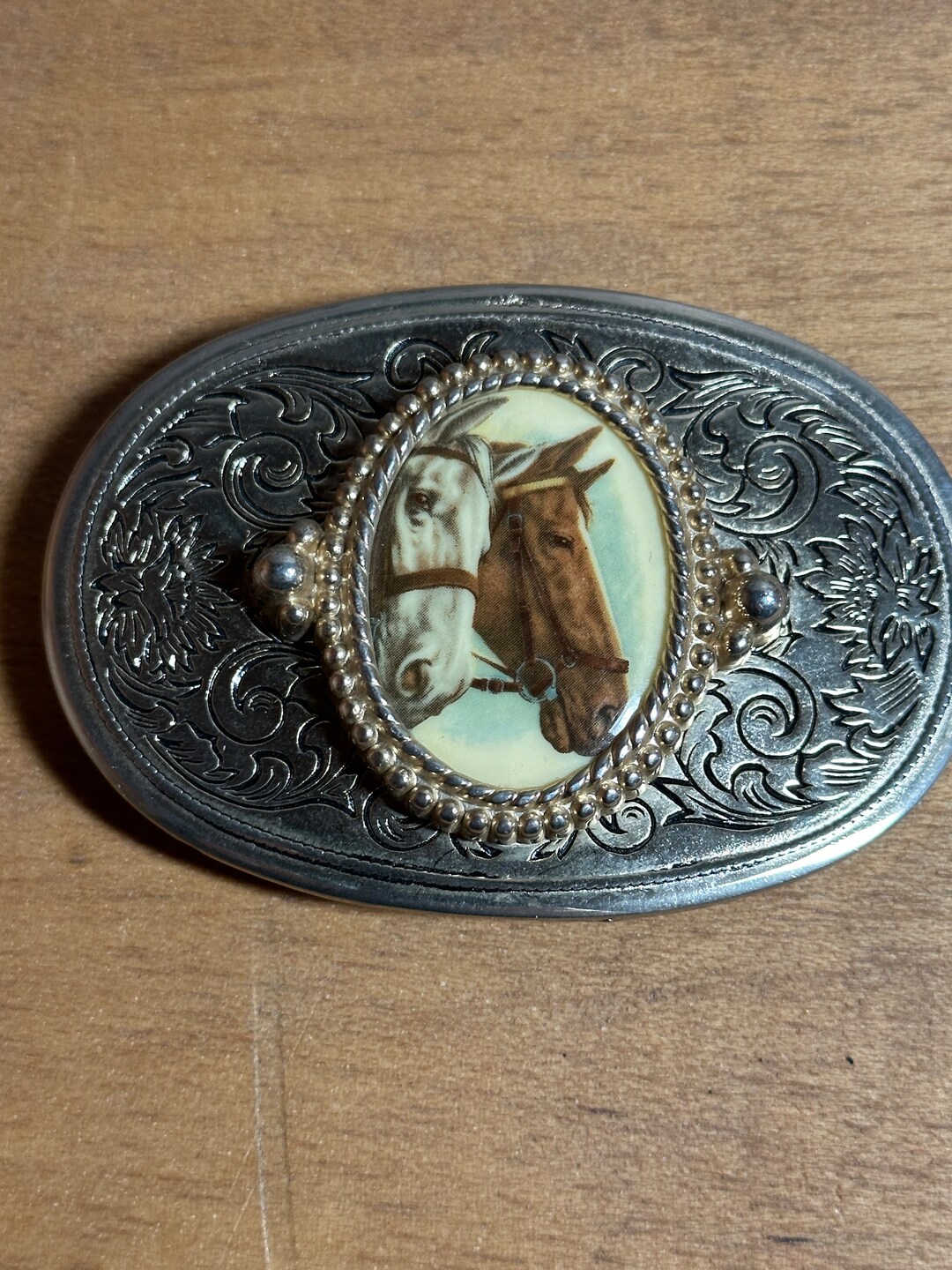 Vintage Western Steel Belt Buckle, 4", Free Same Day Shipping - Etsy