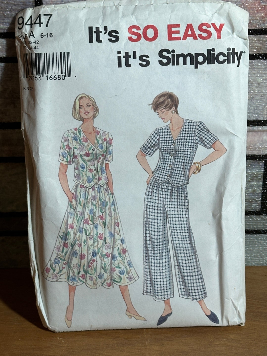 Simplicity so Easy Fabric Patterns, 9447, Size 6-16, Size A - Etsy