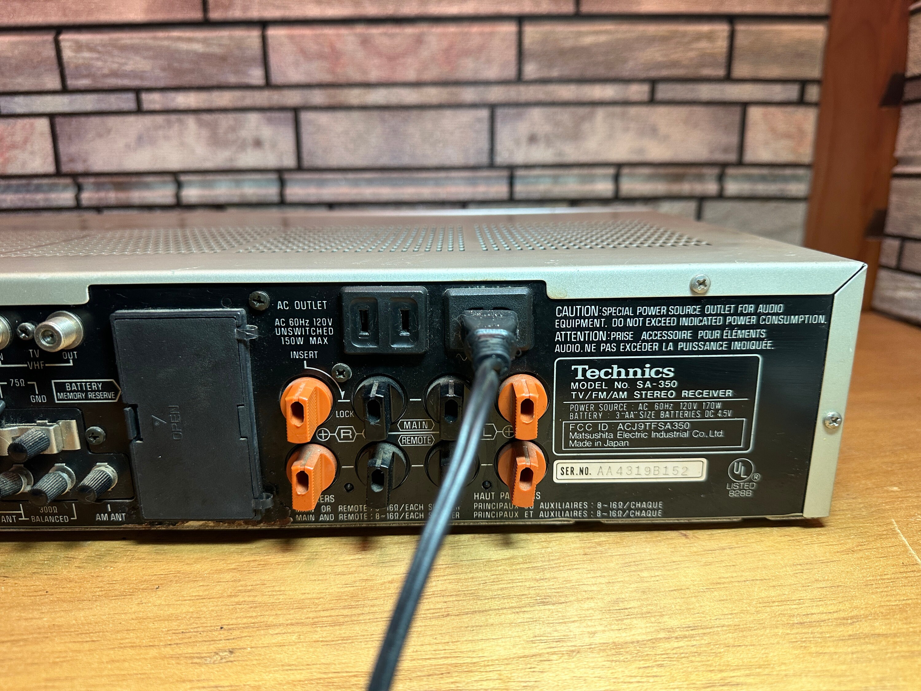 Technics SA-350 Quartz Synthesizer Stereo Receiver, Phono Input, Same ...