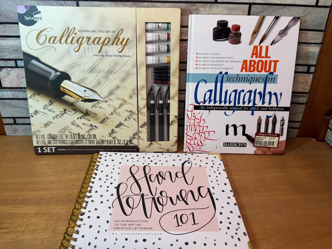 All About Calligraphy Writing Kit, 3x Book LOT, Free Daily Insured ...