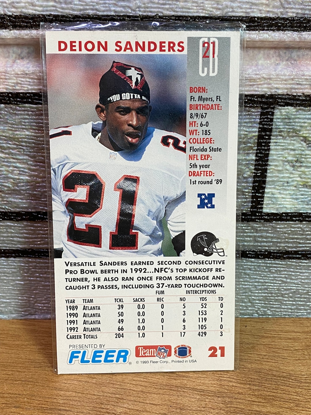 1993 Fleer Gameday - #21 Deion Sanders Atlanta Falcons Football NFL ...
