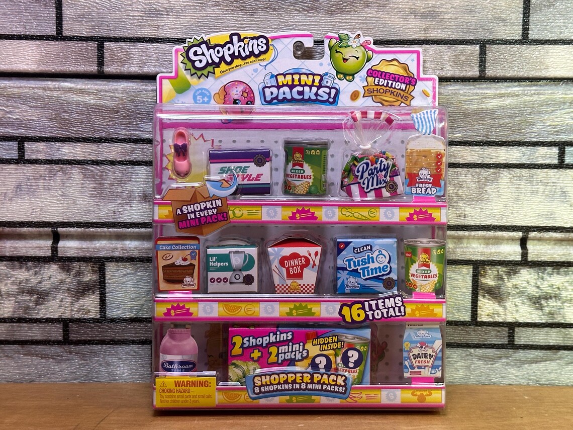 Shopkins Collector Edition Mini Packs!, Shopper Pack, 16 Items, We Ship ...