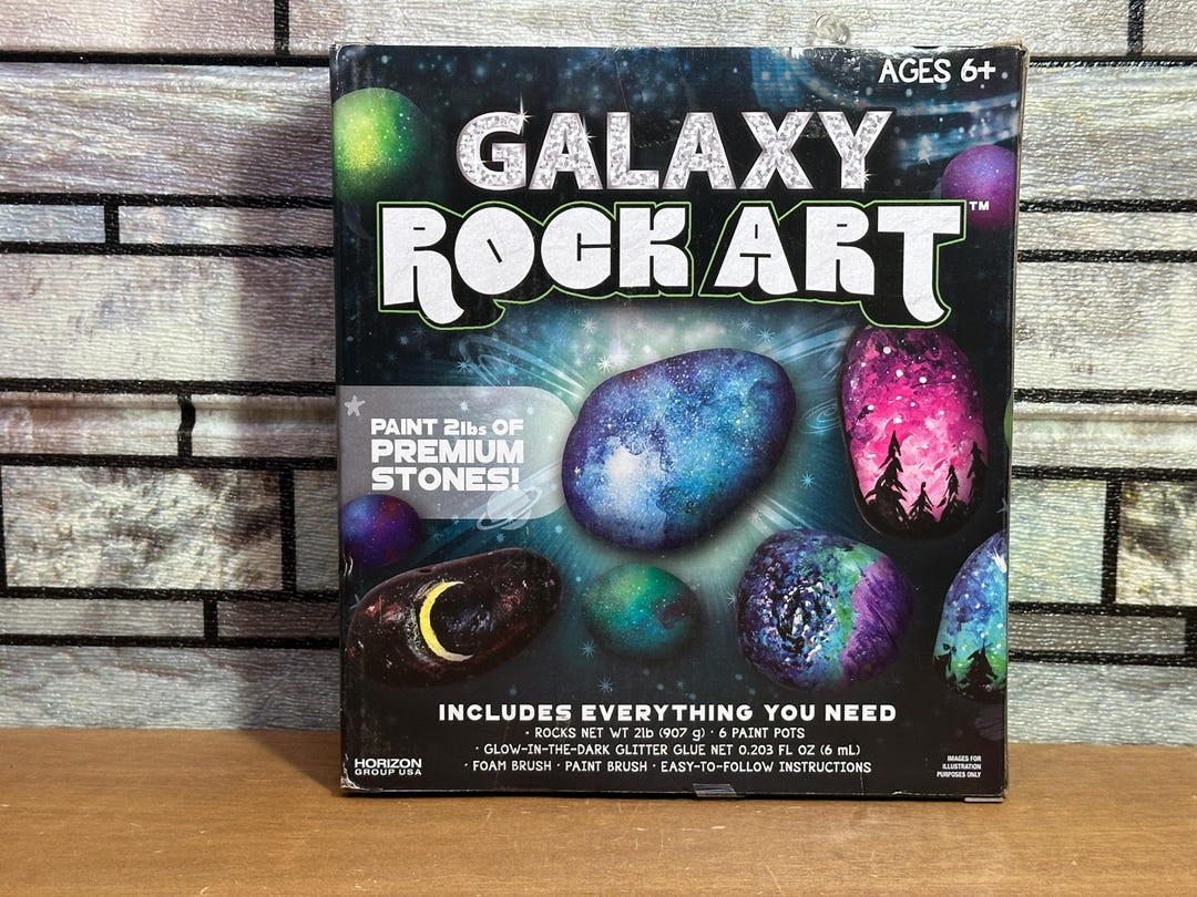 Galaxy Rock Art Kit, Paint Rocks Glow in the Dark Glitter Kit, We Ship ...
