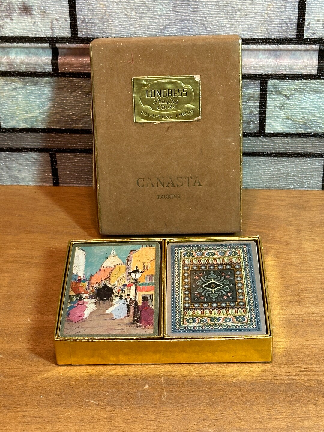 Vintage Congress Playing Flower Canasta Cards 2 Decks, 1950s, Free Same ...