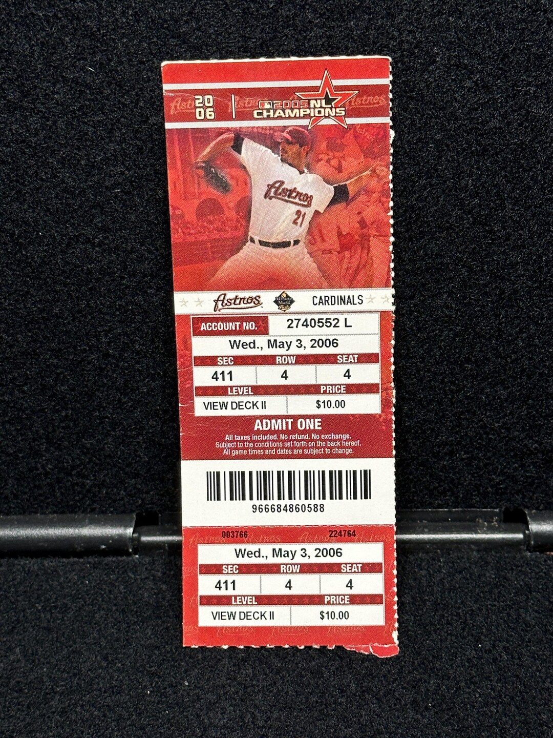 Houston Astros 2006 Game Ticket, Houston Texas, Free Same Day Quikship ...
