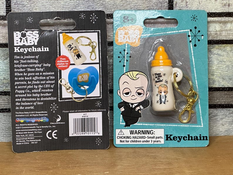 Dreamworks "boss Baby" Bottle & Pacifier Keychains 2x LOT - Etsy