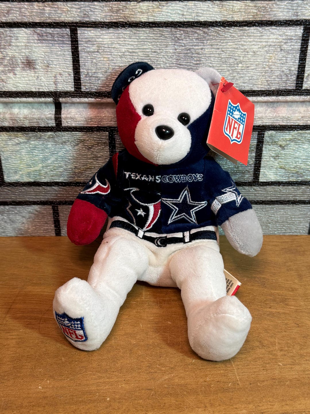 Houston Texans First NFL Game Bean Bag Bear Plush Stuffed 8" Vs Dallas ...