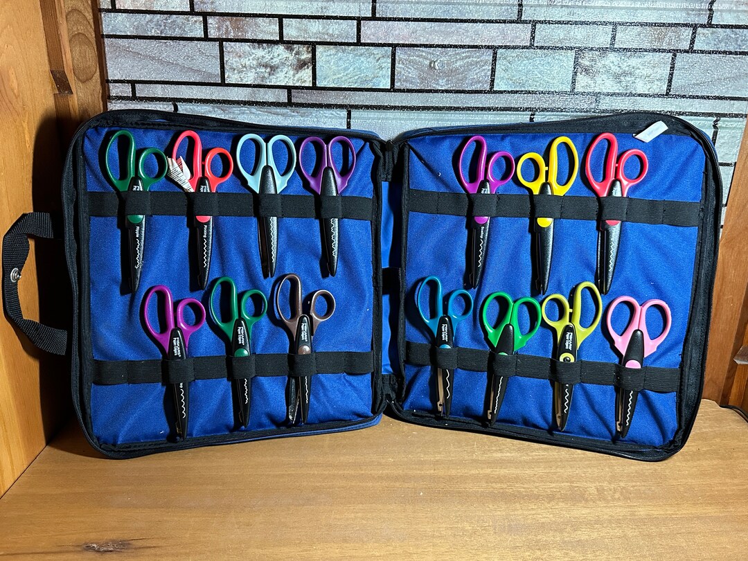 14 Pair Fisker Sissors Paper Edgers Set, Plus Carry Bag , Same Day ...