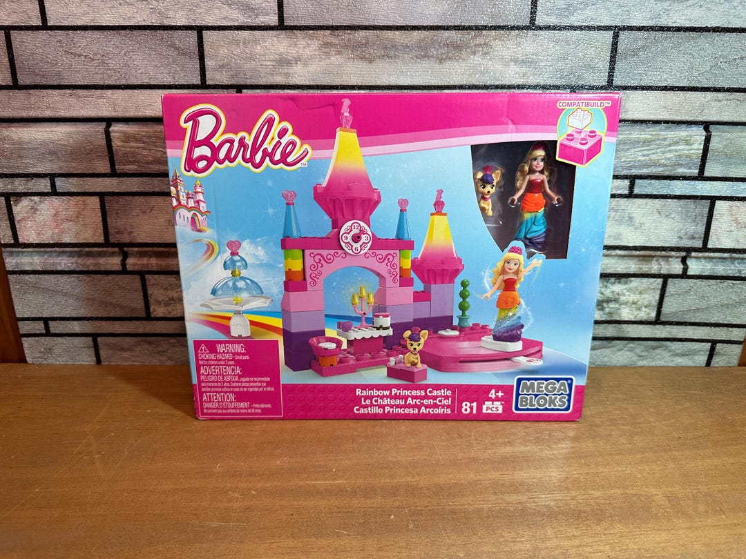 Barbie Mega Bloks, Rainbow Princess Castle Playset, Free Daily Shipping ...