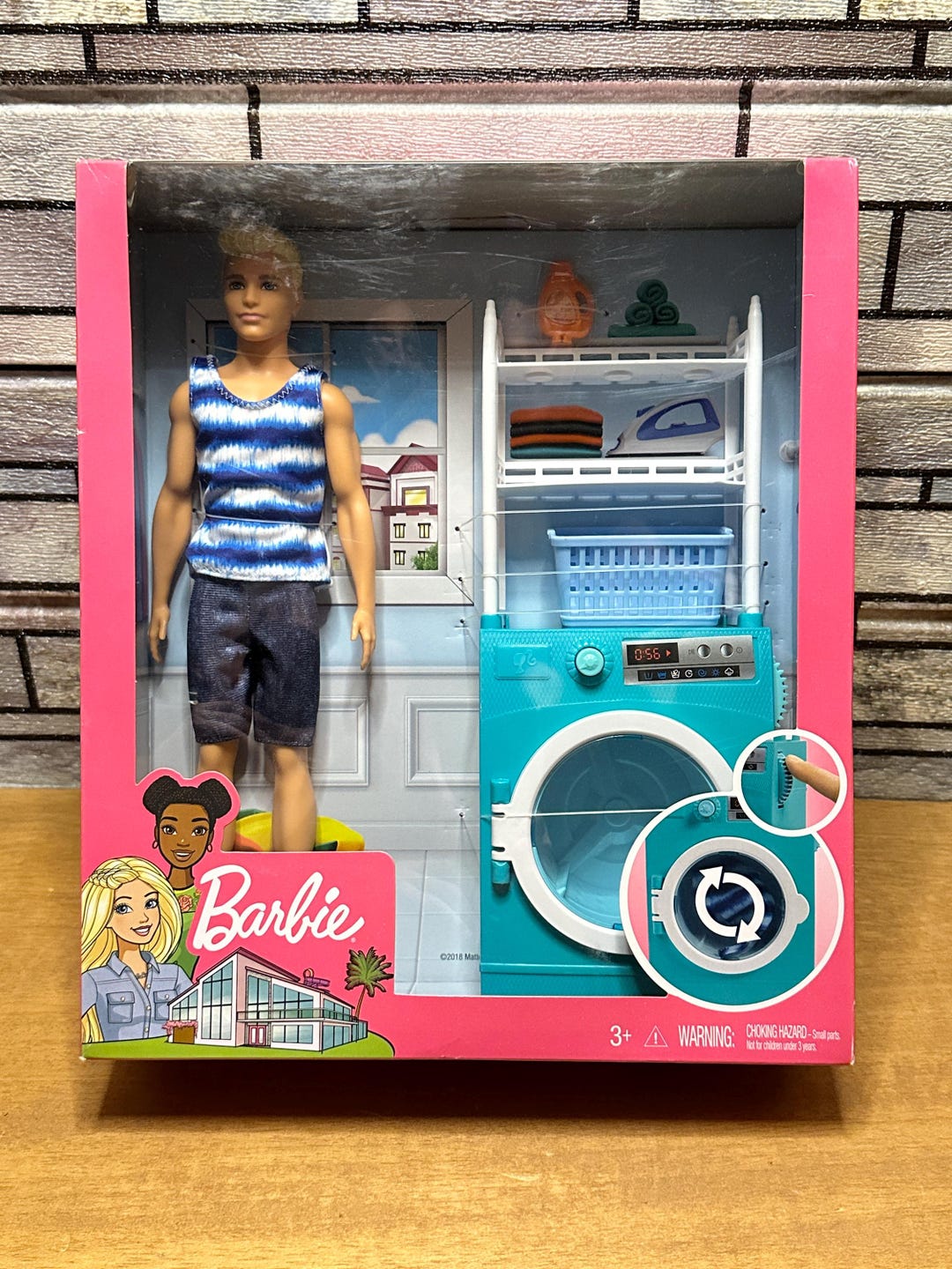 Mattel Barbie Ken Laundry Room, Clothes Washer Dryer Playset, FYK52 ...