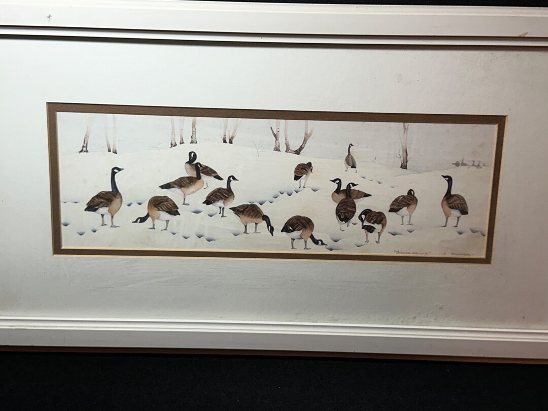Valerie Pfeiffer “goose Prints,” Signed Framed Matted Print 9x18 ...