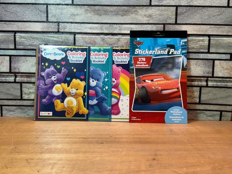 Care Bears Coloring & Activity Booklet With Disney CARS Stickerland Pad ...