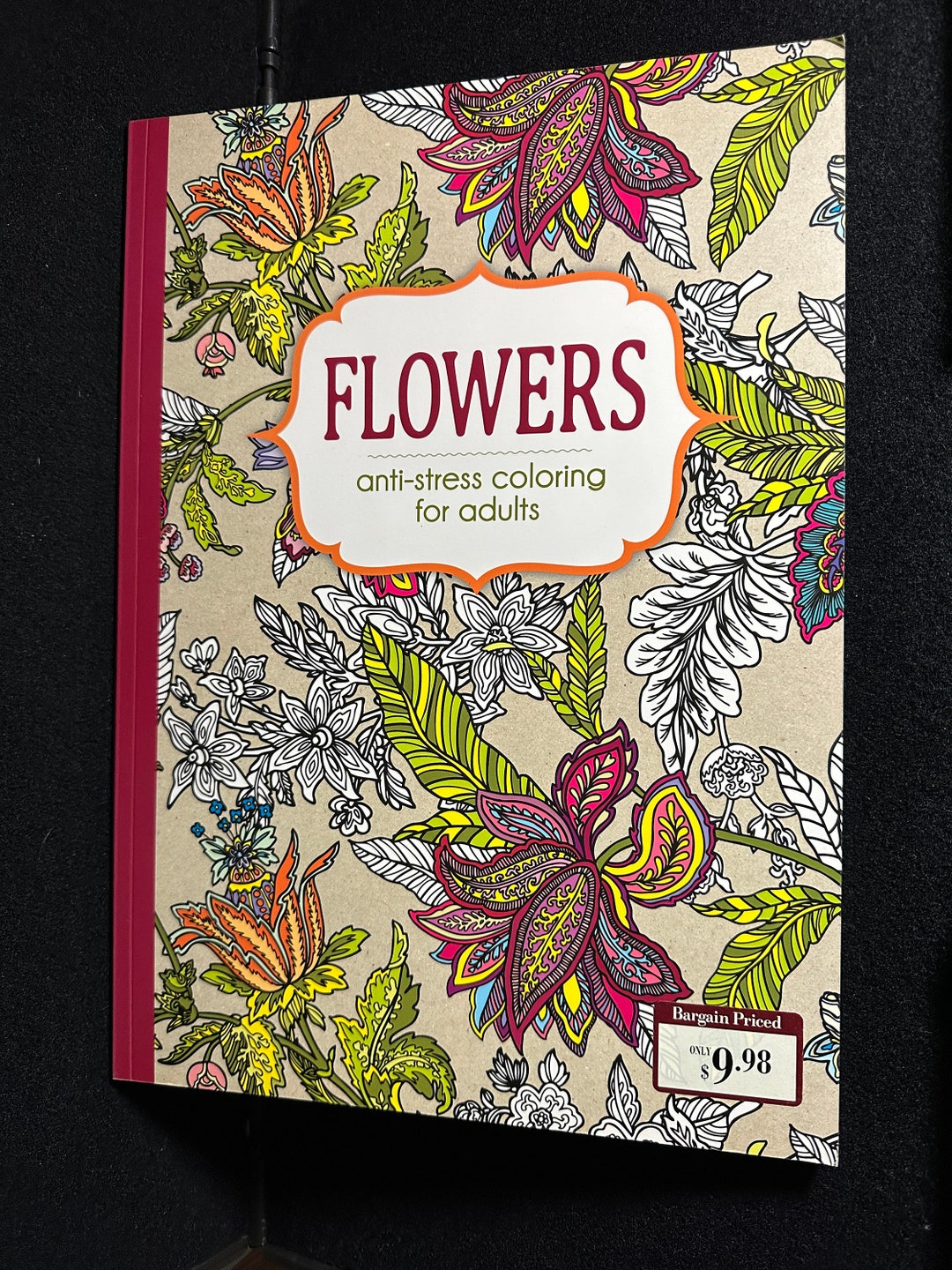 Large "flowers" Adult Coloring Book for Relaxation & Stress Relief - Etsy