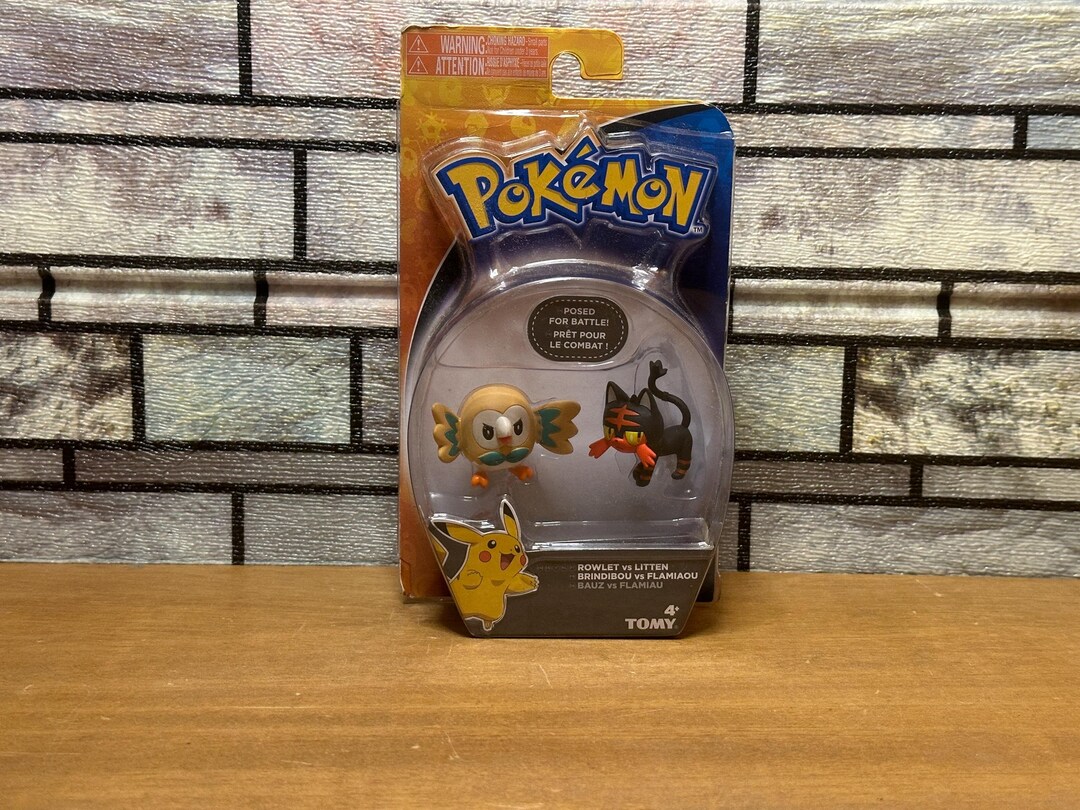 Pokémon Rowlet VS Litten Figure Set - 2017 - TOMY SEALED! - Etsy