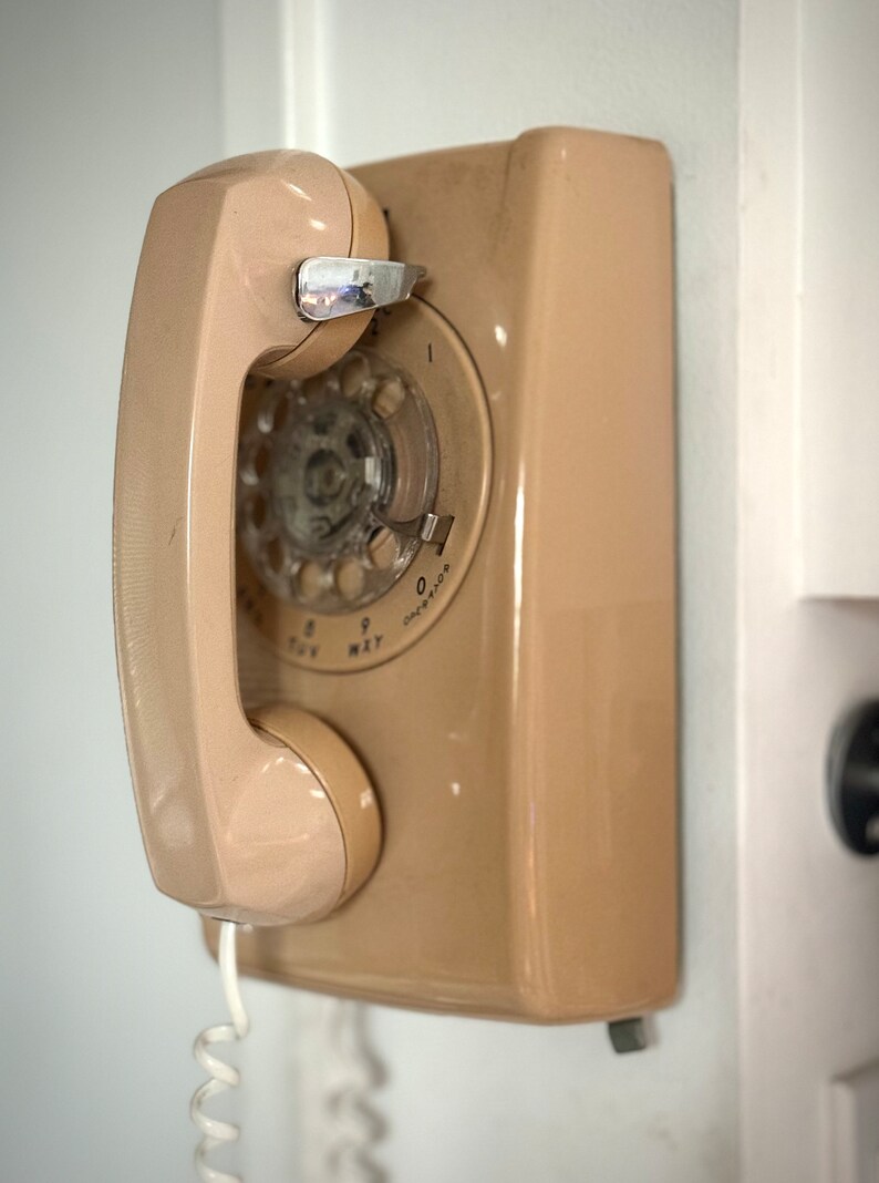 Vintage Pink Beige Bell System Wall Phone - Etsy