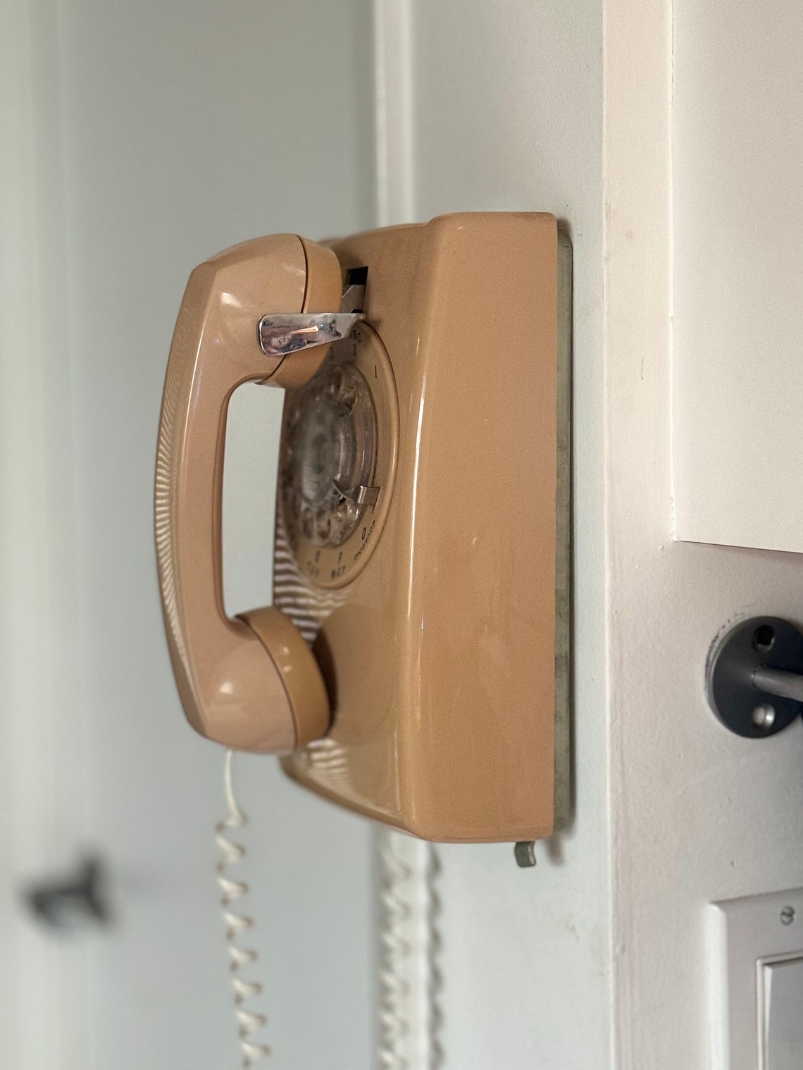 Vintage Pink Beige Bell System Wall Phone - Etsy