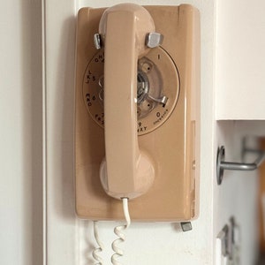 Vintage Pink Beige Bell System Wall Phone - Etsy