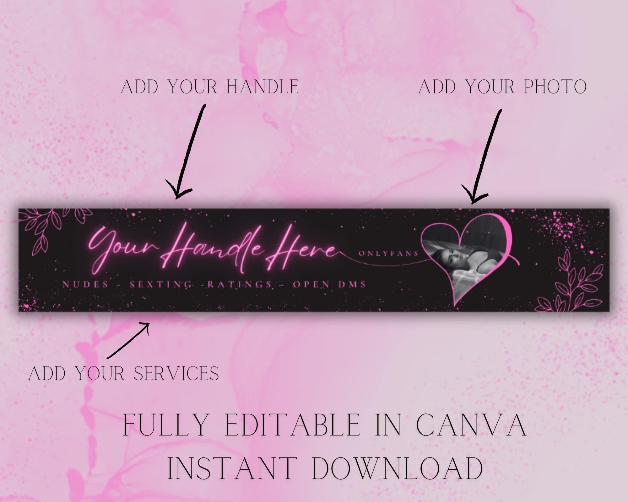 Neon Onlyfans Banner | Editable Template | Canva Template | Tip Menu ...