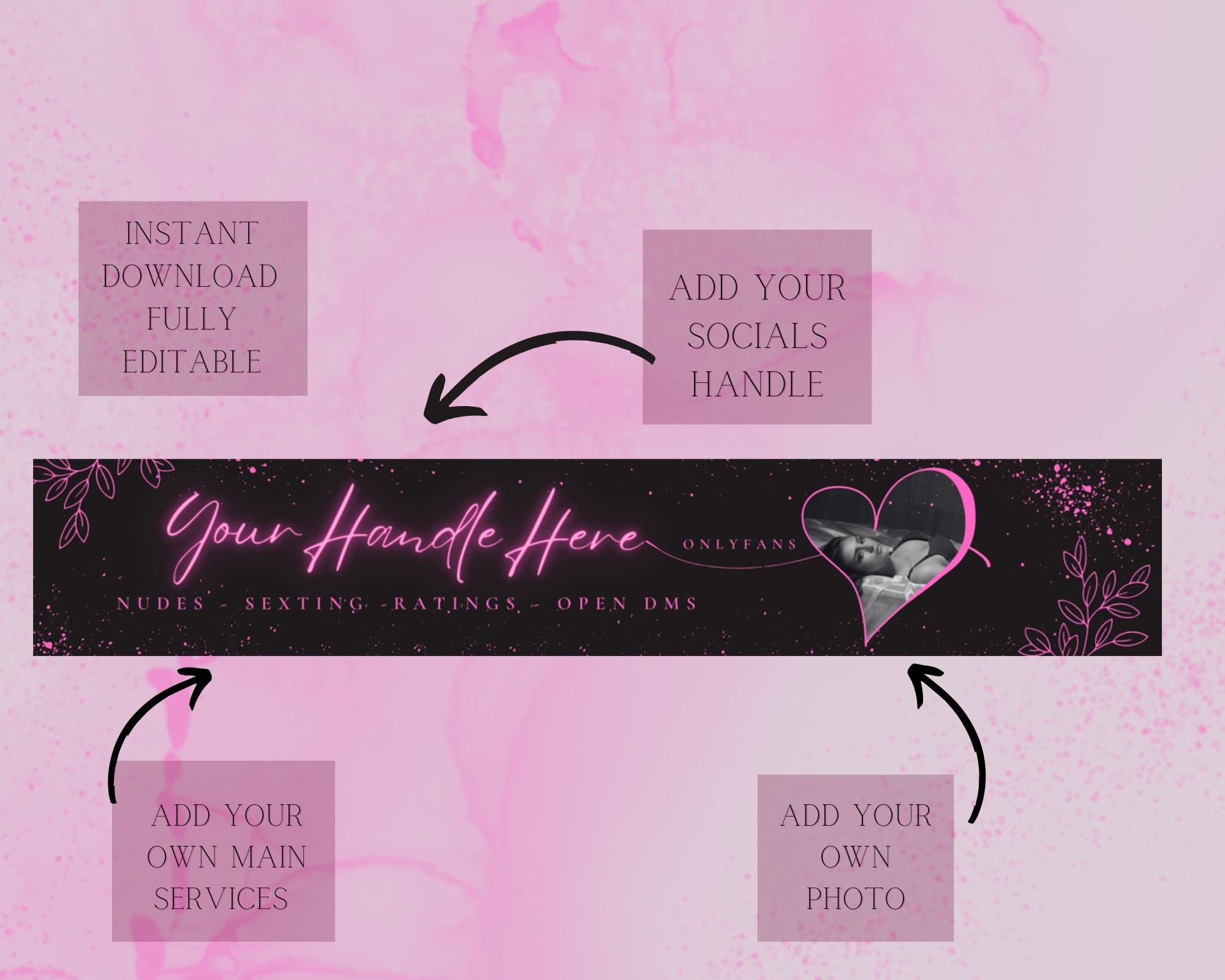 Neon Onlyfans Tip Menu Banner Bundle | Editable Template | Canva ...
