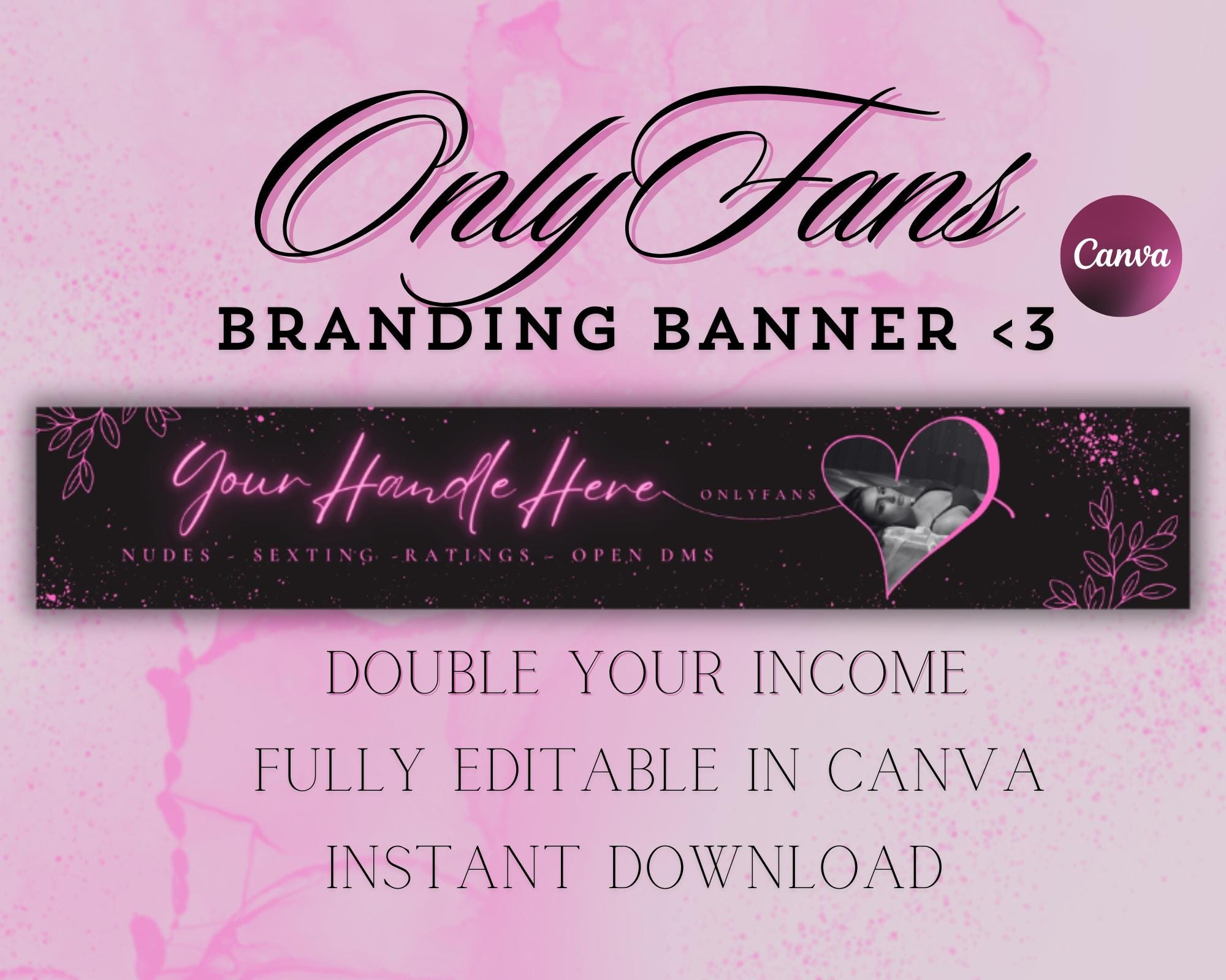 Neon Onlyfans Banner | Editable Template | Canva Template | Tip Menu ...