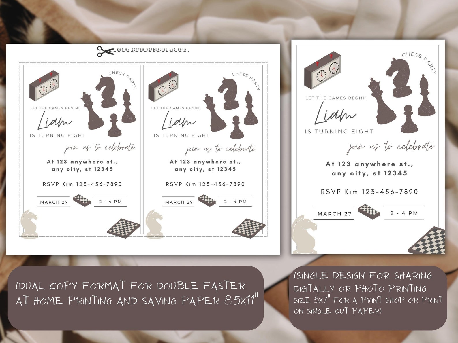 Chess Birthday Party Invitation for Chess Lovers | School Chess Club ...