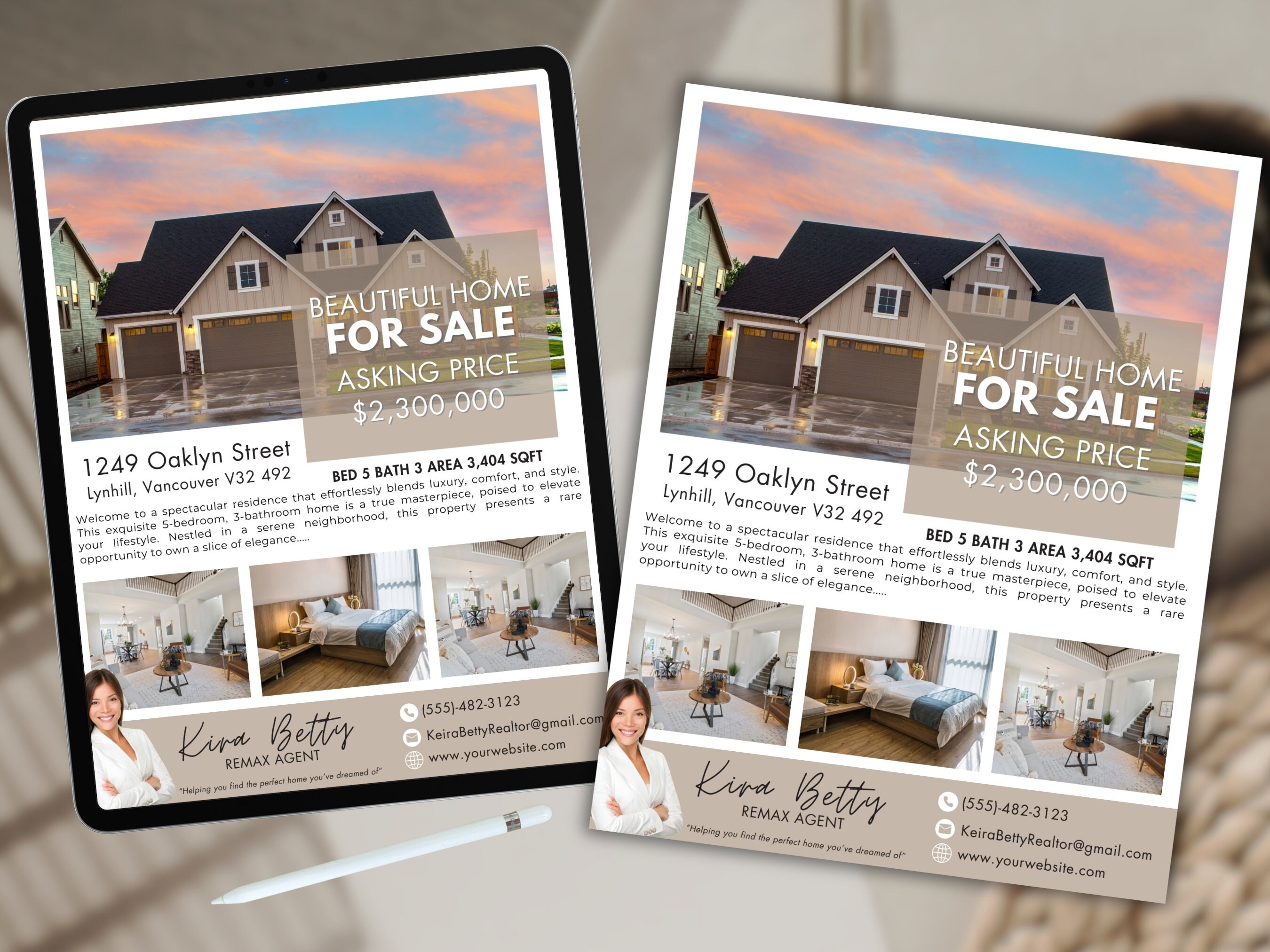 Elegant Real Estate Home Selling Flyer | Realtor | Editable | Selling ...
