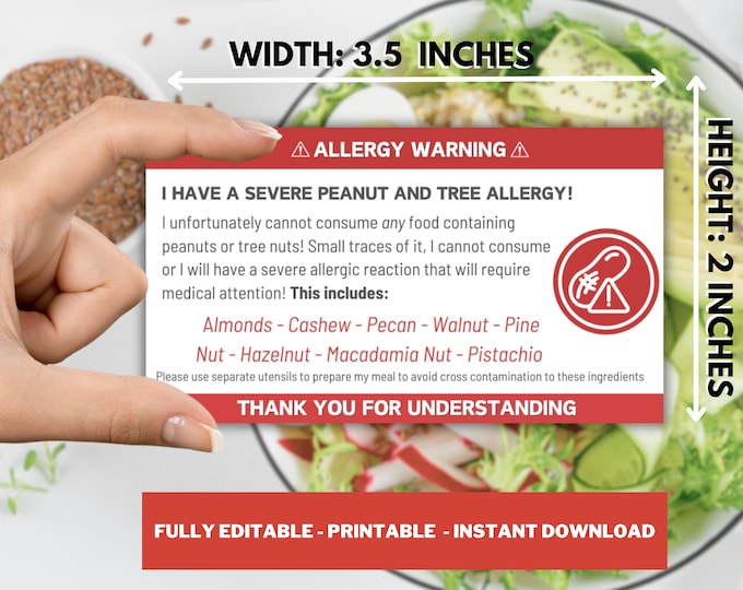 Allergen Chart for Food Service, Allergen Matrix, Editable Google ...
