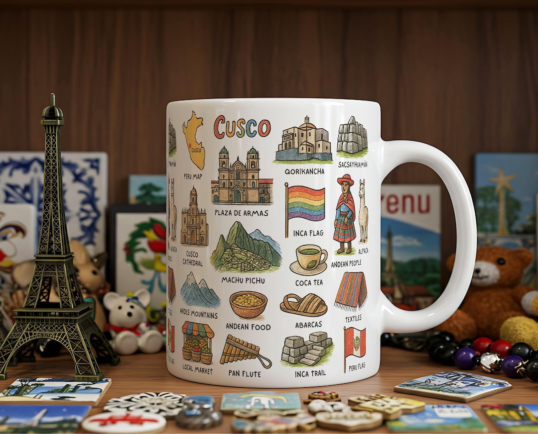 Cusco Peru Mug | Colorful Ceramic Icons Travel Mug | 11oz 325ml ...