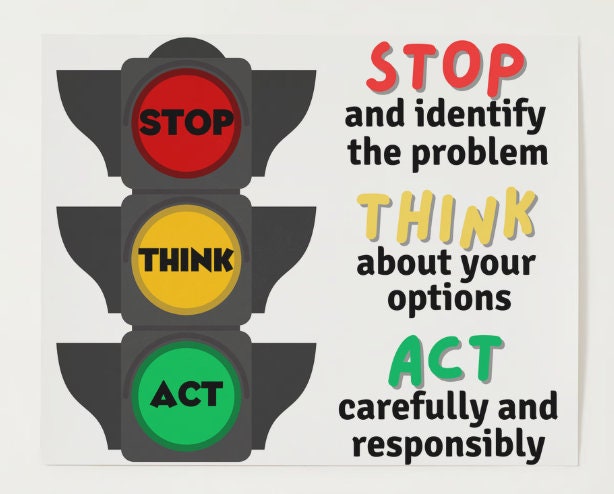 Stop, Think, Act Classroom Poster - Digital Download - Motivational ...