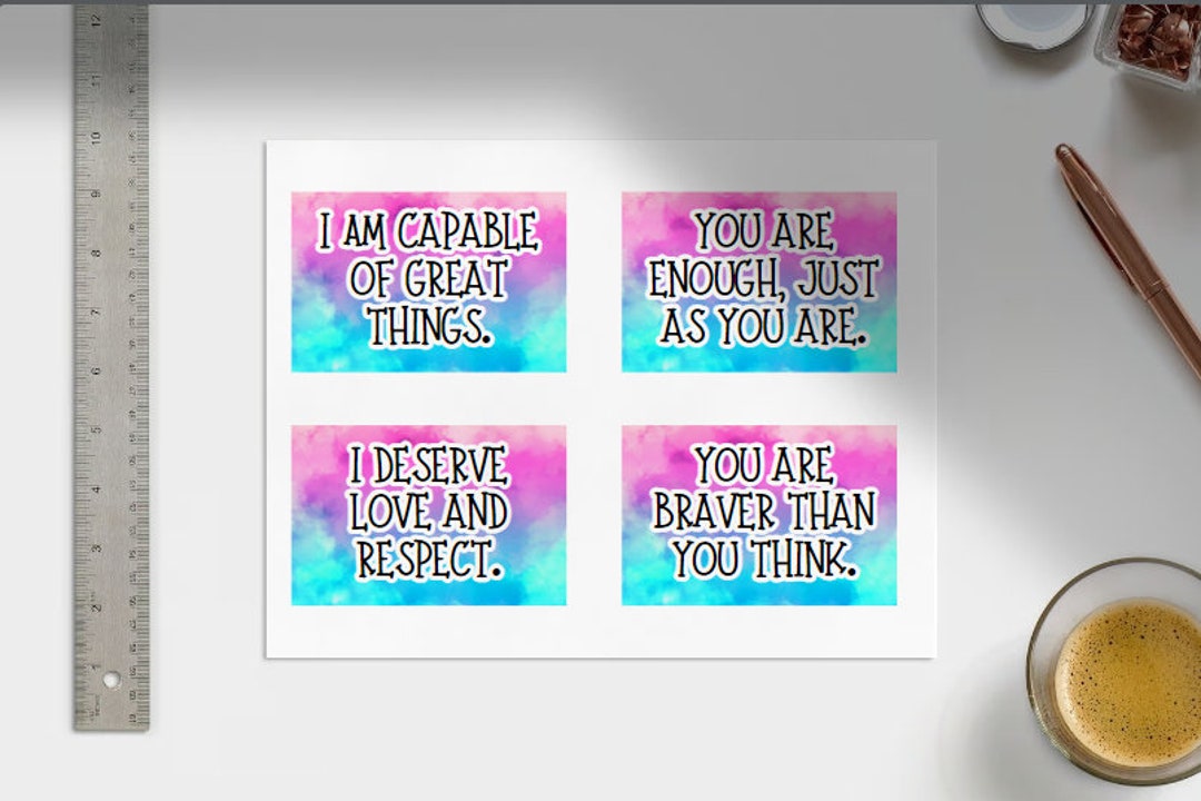 Set of 20 Watercolor Positive Affirmation Cards - Digital Product - Etsy