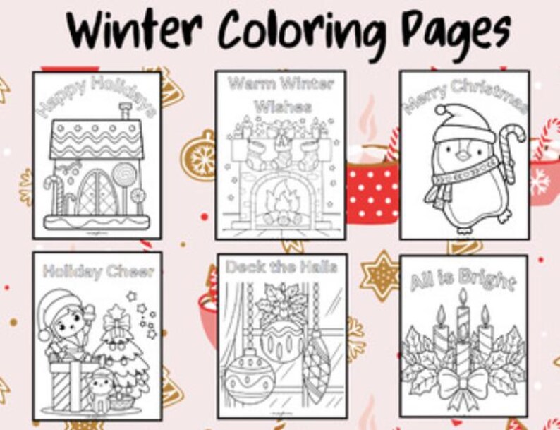 Winter Coloring Pages Christmas Coloring Fun - Etsy