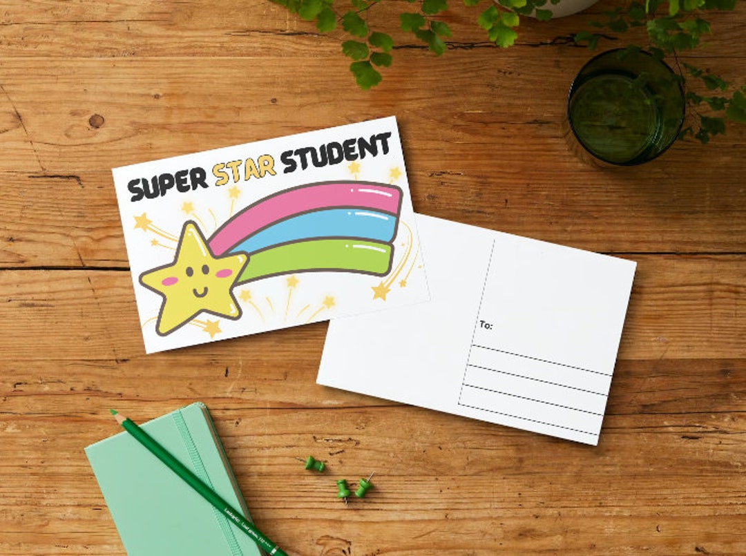 Super Star Student Postcard - Perfect for Teachers to Celebrate Student ...