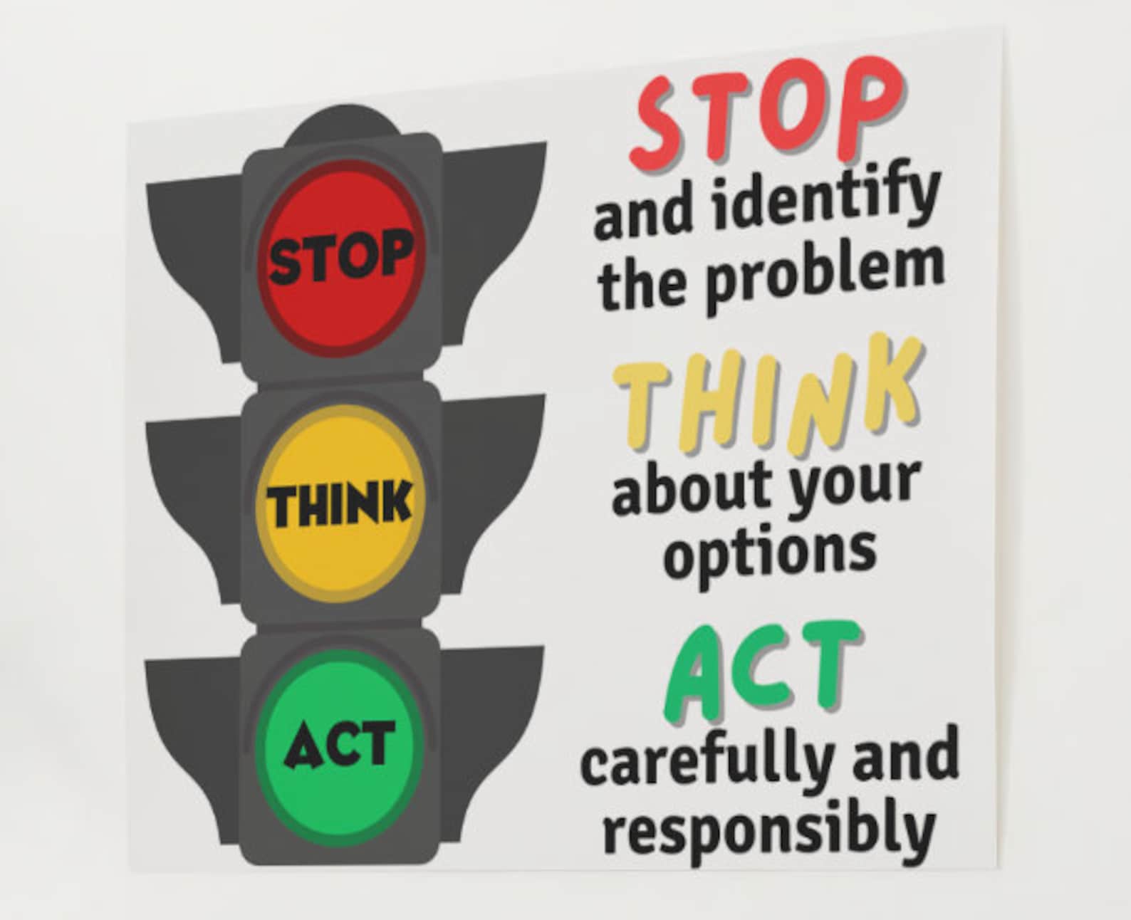 Stop, Think, Act Classroom Poster - Digital Download - Motivational ...