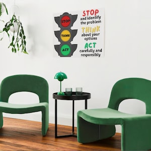 Stop, Think, Act Classroom Poster - Digital Download - Motivational ...