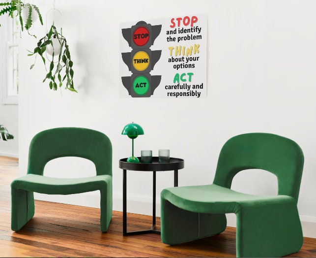 Stop, Think, Act Classroom Poster - Digital Download - Motivational ...