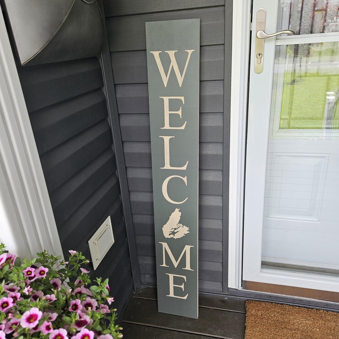 Cape Breton Welcome Leaning Porch Sign, Pine Porch Leaner, Porch Sign ...