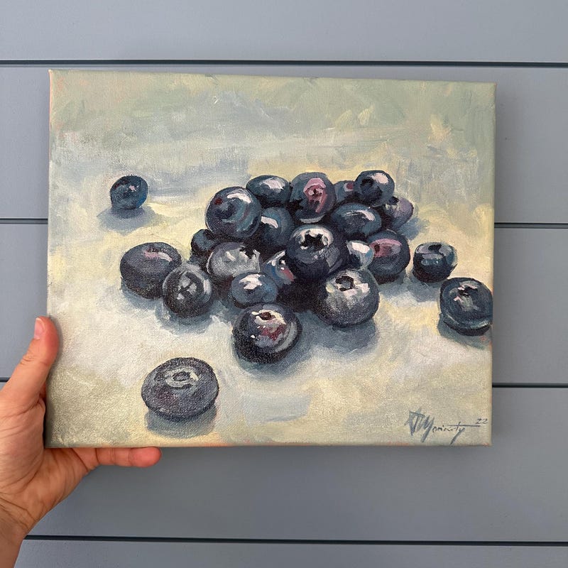 Blueberry Painting - Etsy