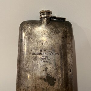 Vintage 1955 B.Y.C. Governors Series Flask Nautical Trophy Flask ...