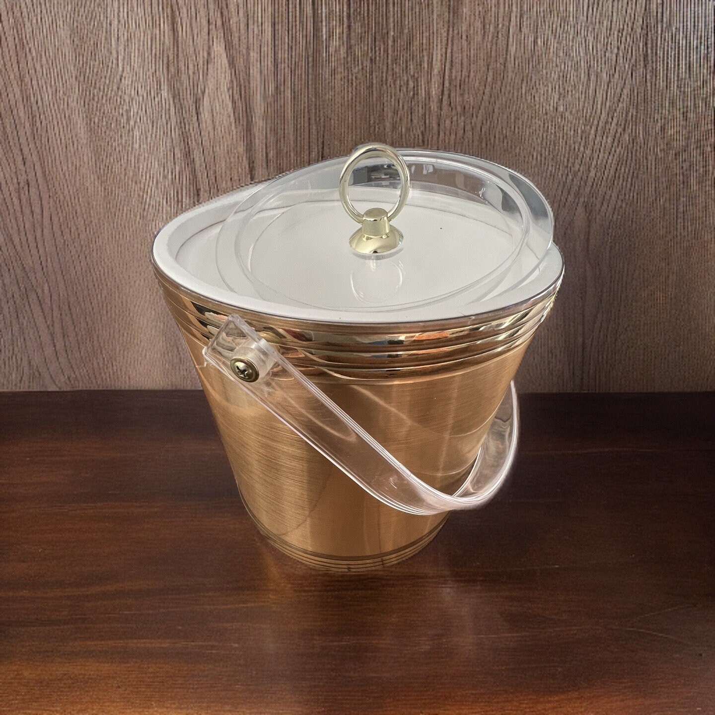 Vintage Gold Color MCM Ice Bucket - Etsy