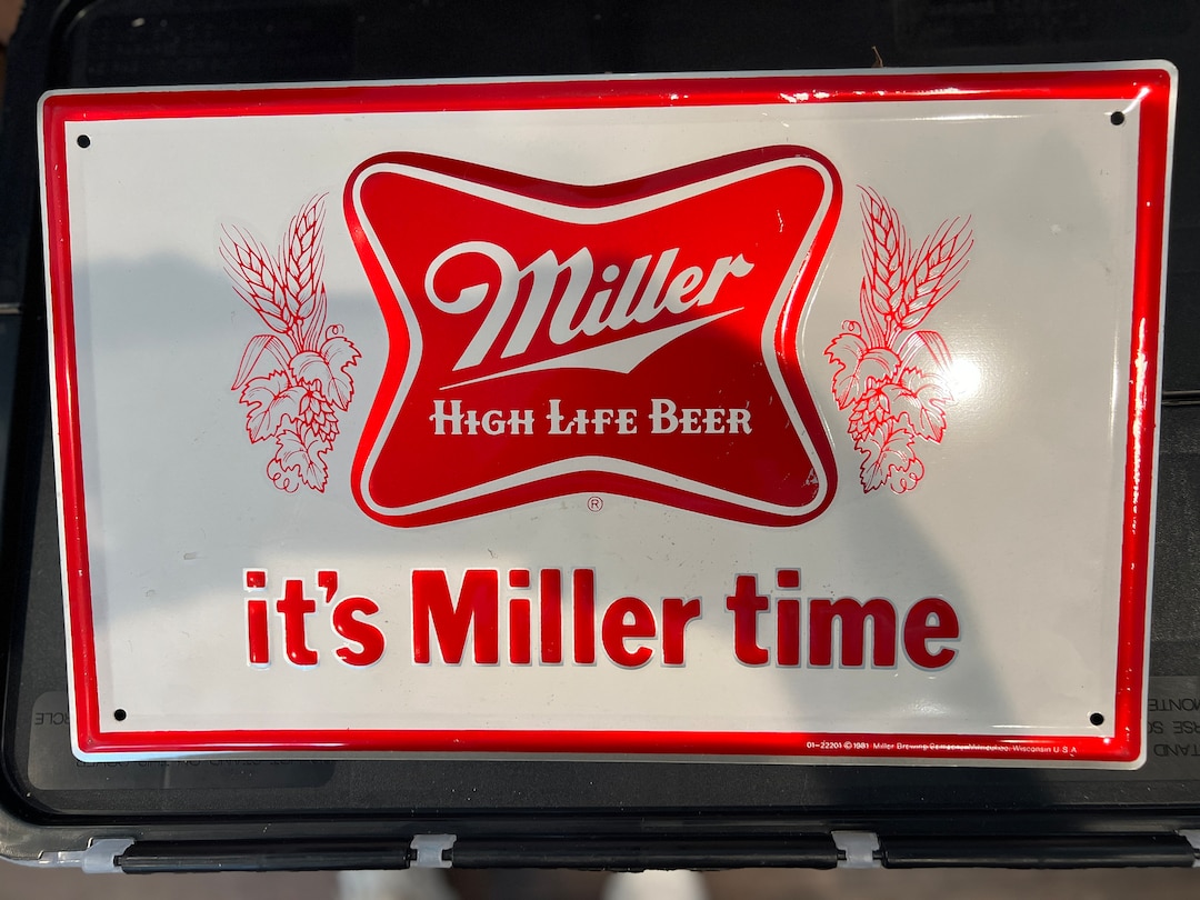 Vintage Miller Beer Metal Sign - Etsy