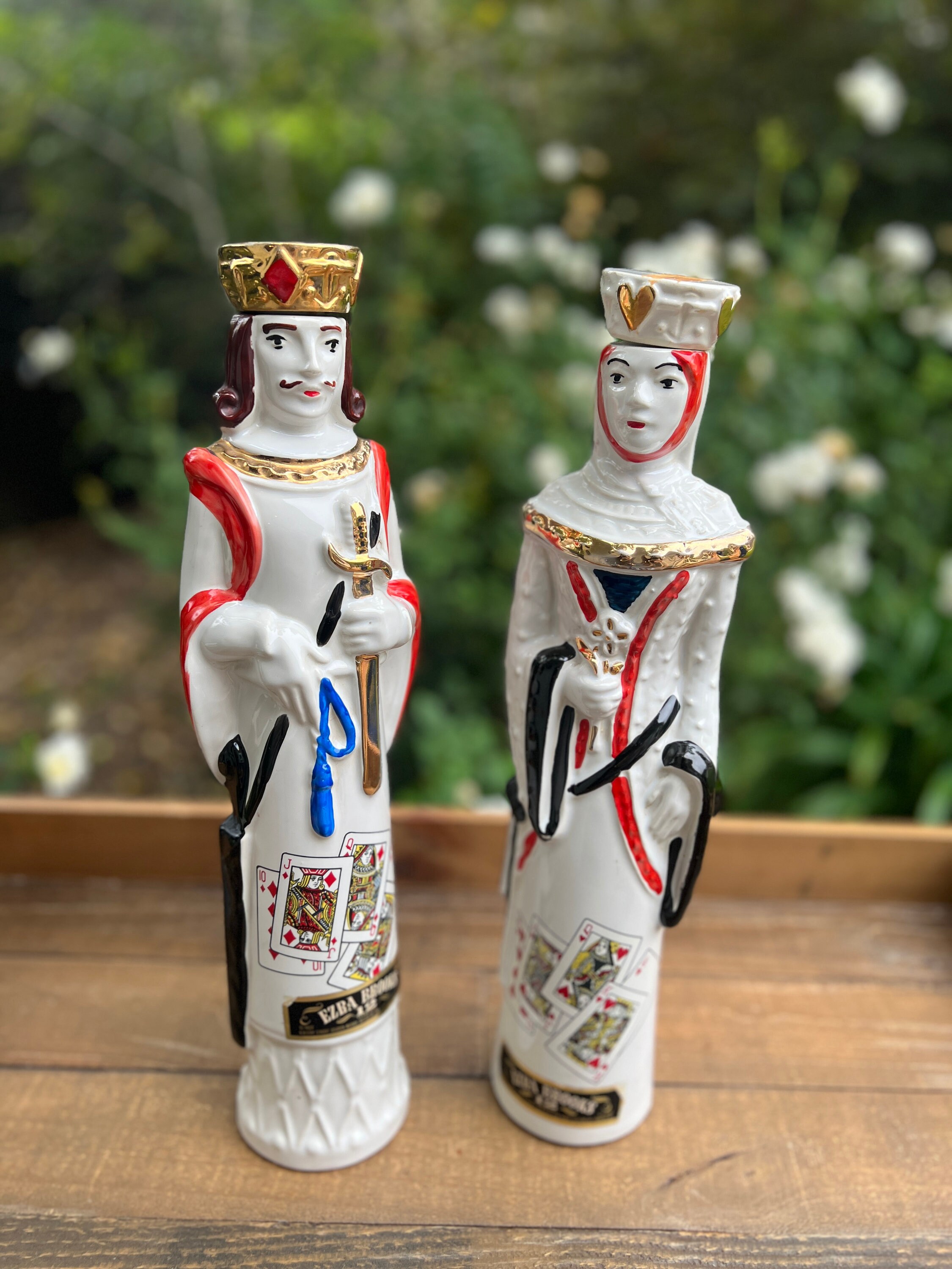 Vintage Ezra Brooks Playing Card Decanters - King and Queen Set - Etsy
