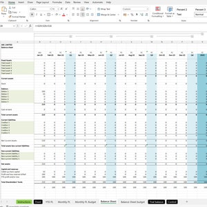 Basic 3 Year Profit & Loss and Balance Sheet Template - Etsy