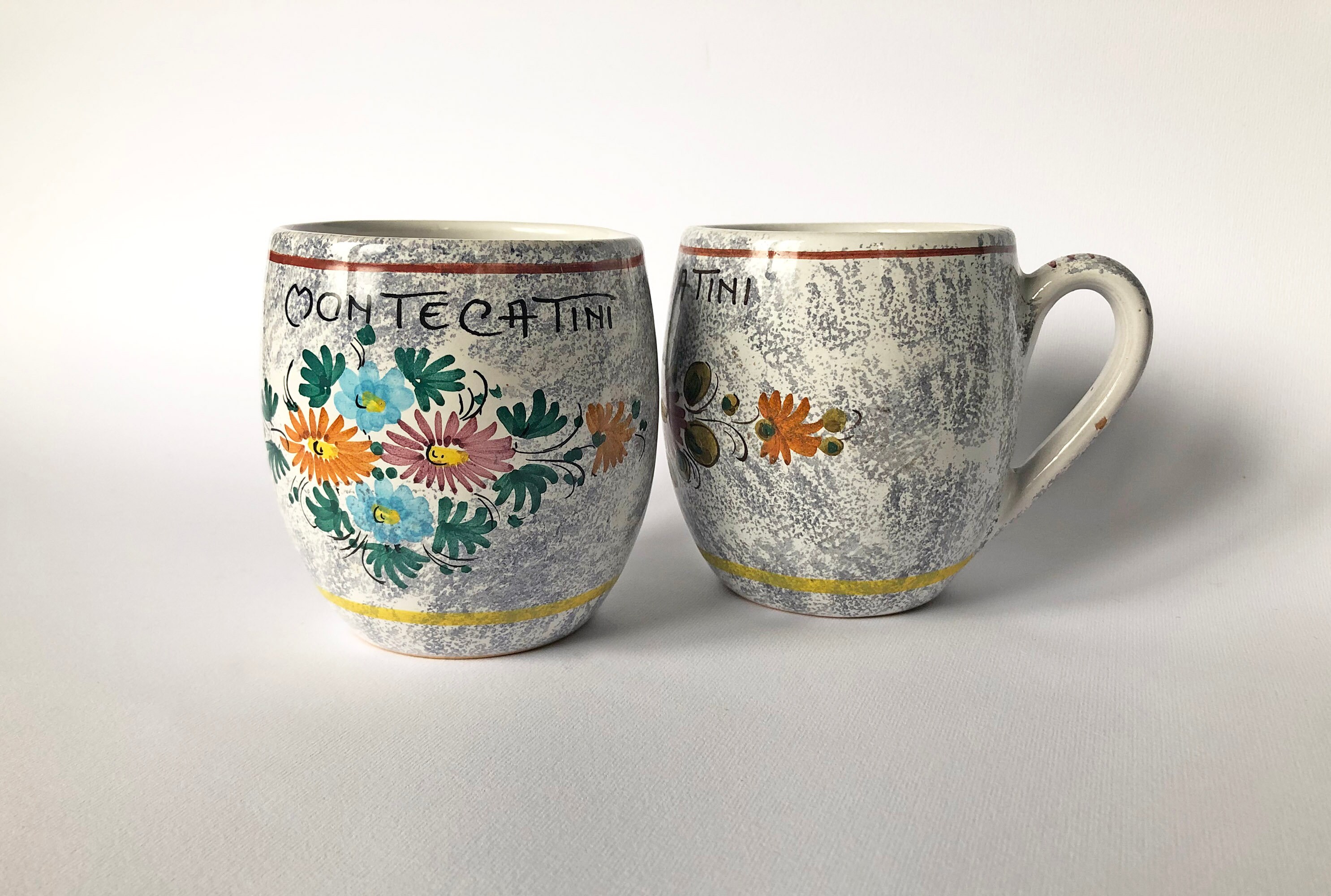 Hand Painted Vintage Italian Mugs, Italian Vintage, Pair of Tee Mugs - Etsy