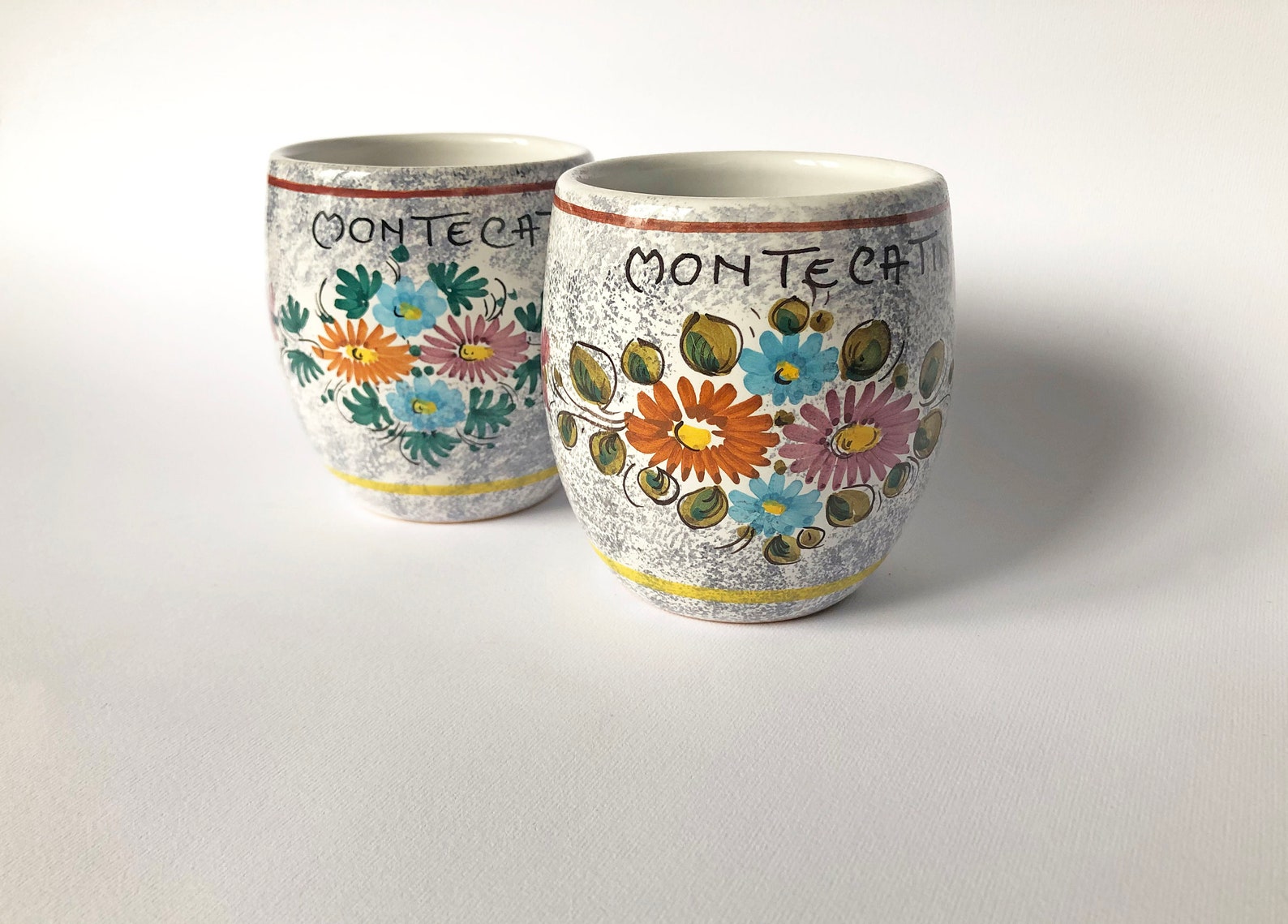 Hand Painted Vintage Italian Mugs, Italian Vintage, Pair of Tee Mugs - Etsy