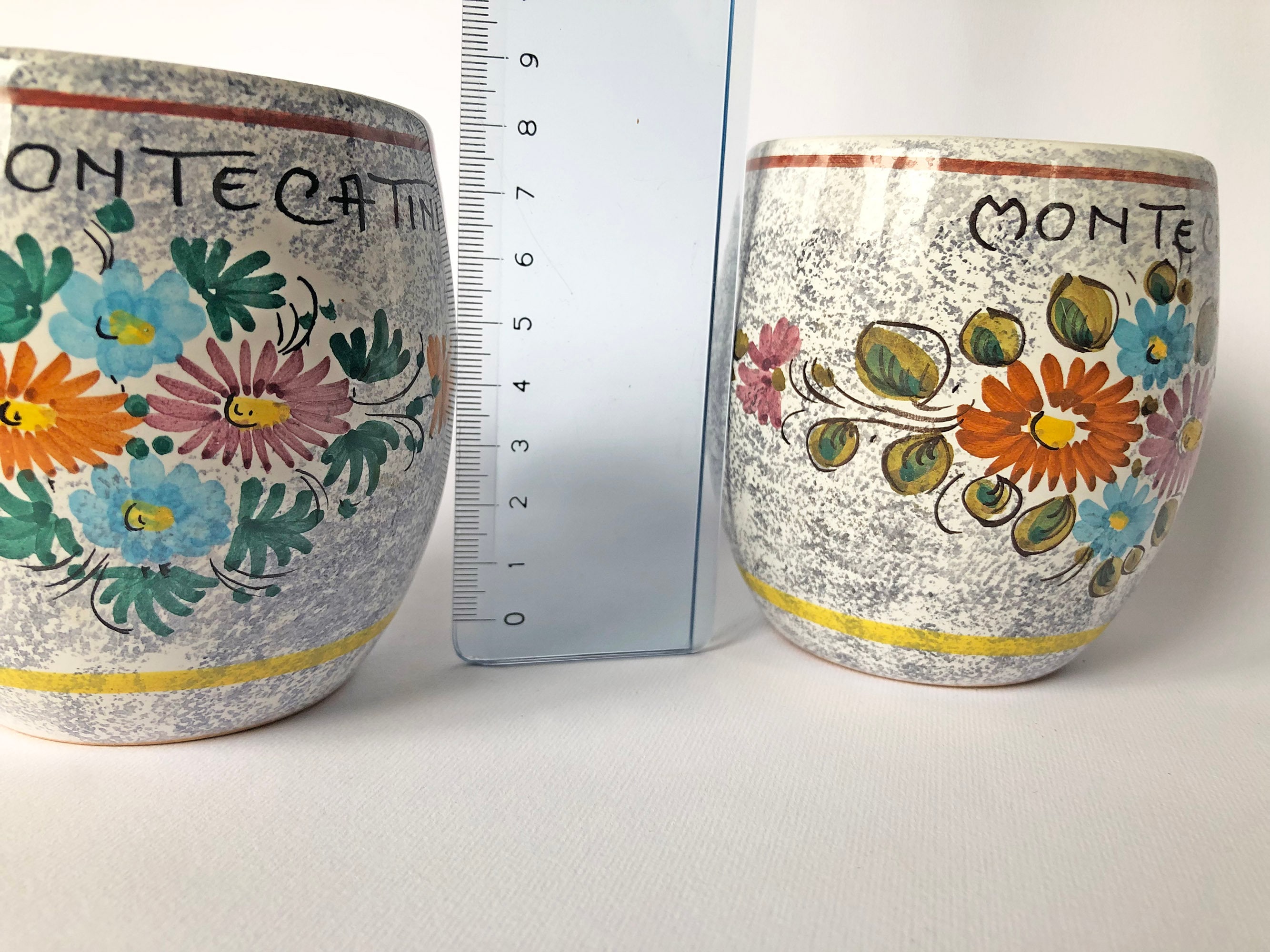 Hand Painted Vintage Italian Mugs, Italian Vintage, Pair of Tee Mugs - Etsy