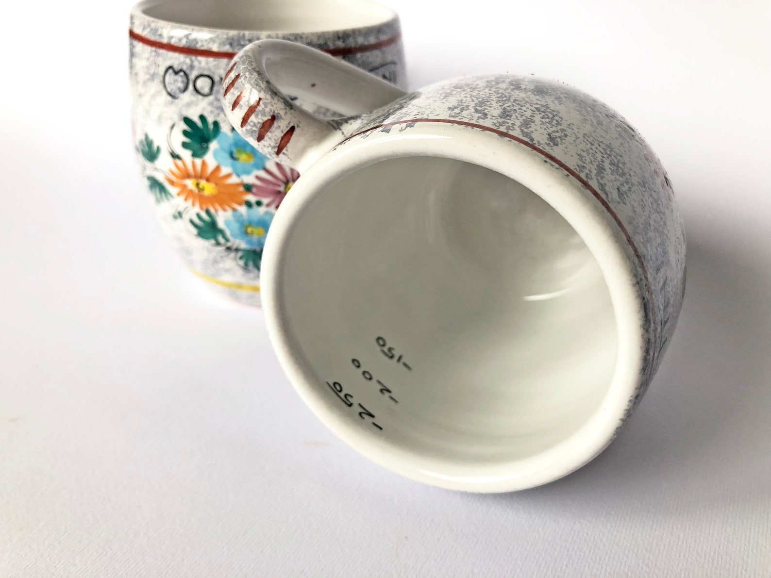 Hand Painted Vintage Italian Mugs, Italian Vintage, Pair of Tee Mugs - Etsy