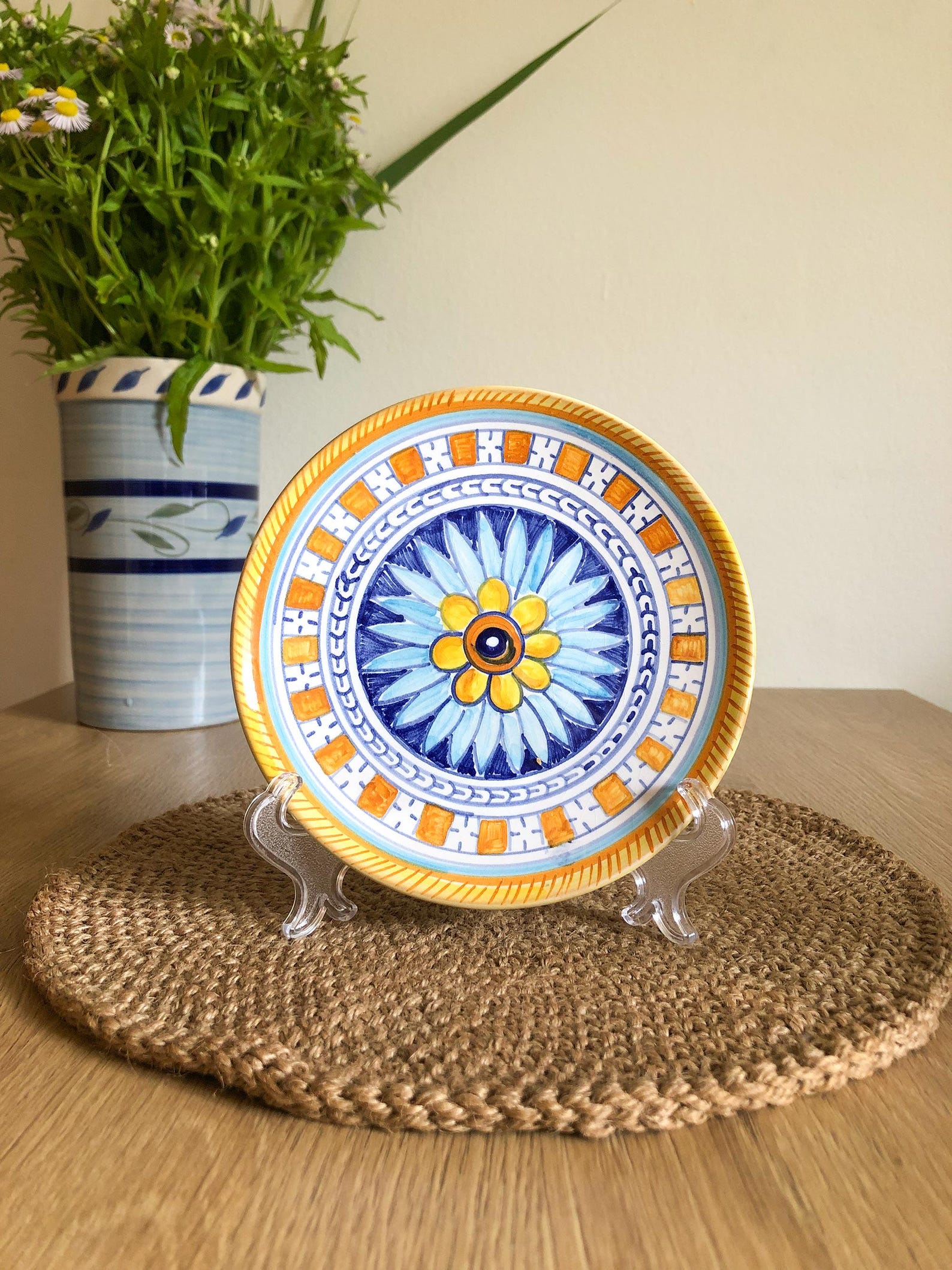 Set of 5 Small Deruta Plates – Hand-painted Italian Ceramics – Birds ...