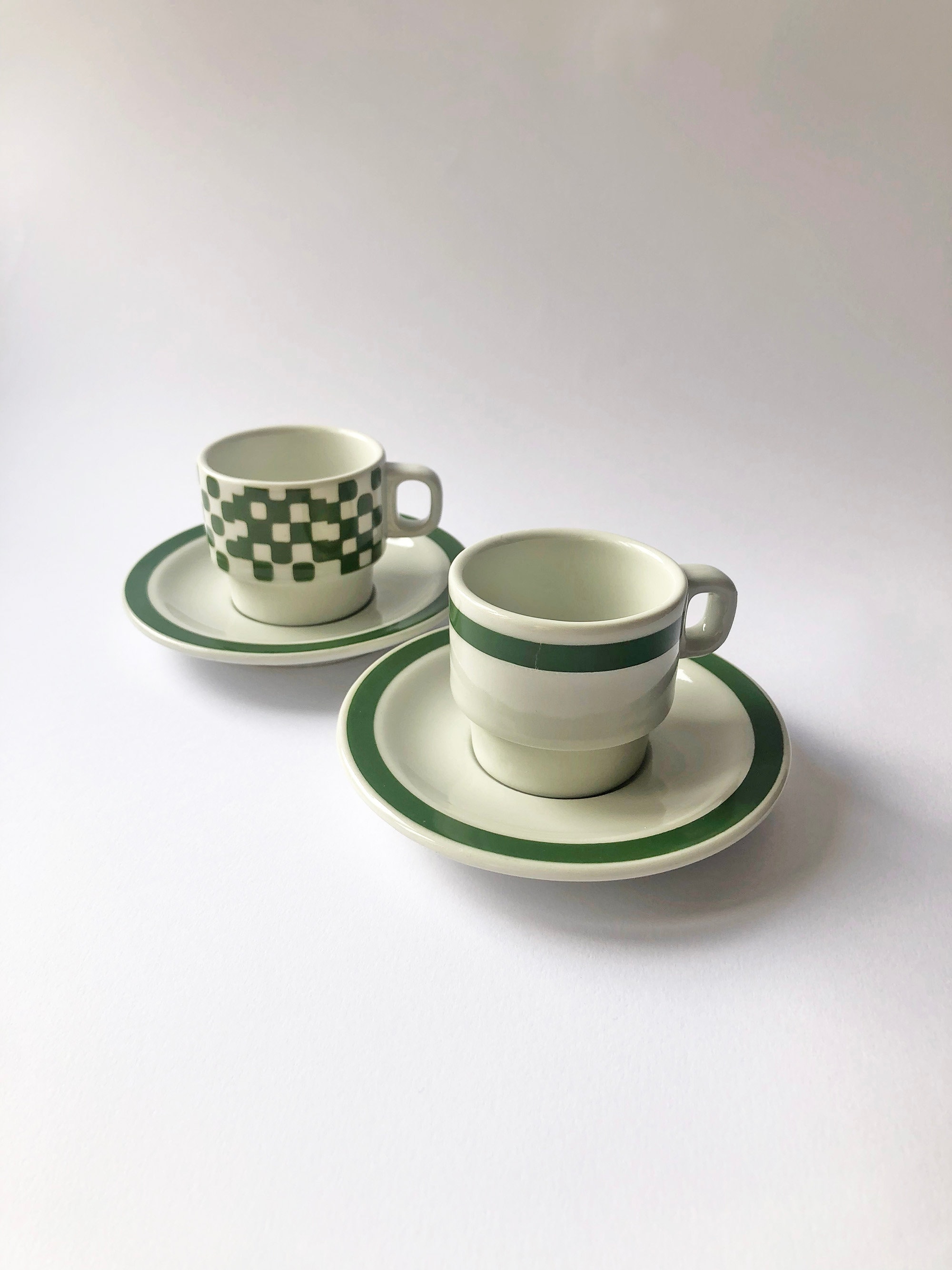 Vintage Espresso Cups and Saucers, Vintage Italian Ceramics, Set of 2 ...