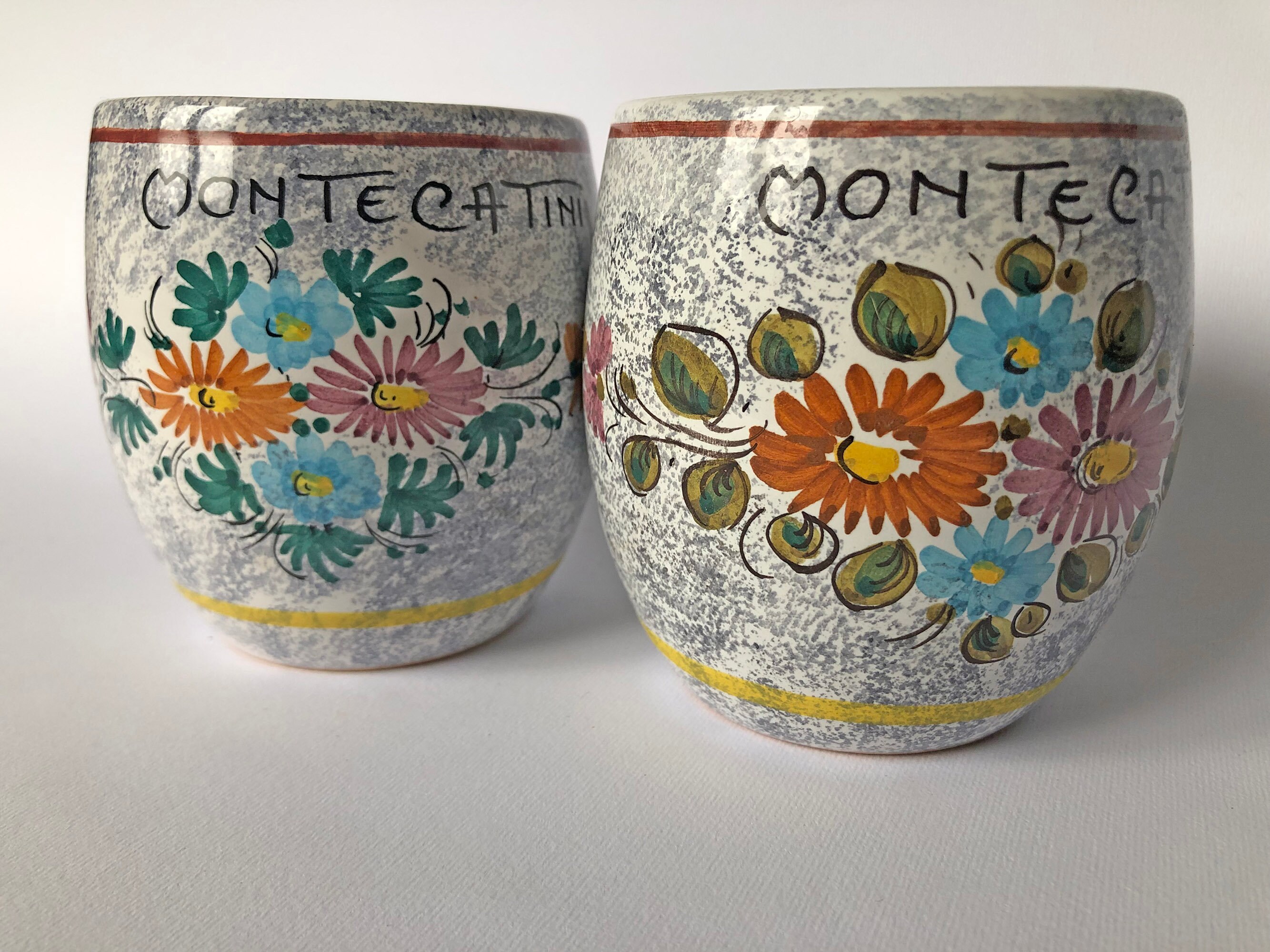Hand Painted Vintage Italian Mugs, Italian Vintage, Pair of Tee Mugs - Etsy