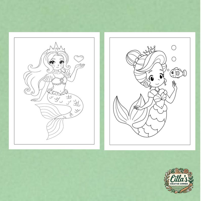 Mermaid Coloring Book for Kids | Printable Fun | Print-at-home Activity ...